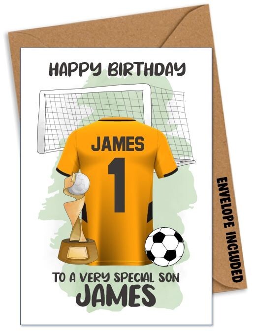 Personalised Wolverhampton Football Birthday Card Son Grandson Dad ...