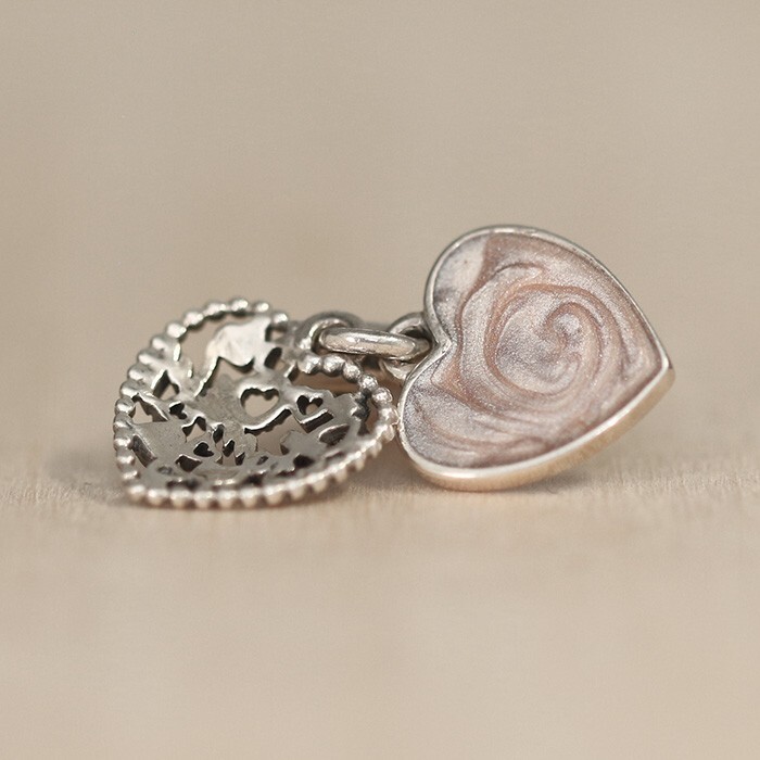 Genuine PANDORA Love Makes a Family Pendant Charm 796459EN28 Silver ...