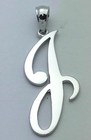 14k Yellow White or Rose Gold Initial Letter J Script Alphabet A-Z ...