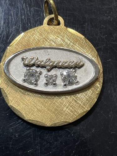 Walgreens Service Award Charm Pendant 25 Year with 3 Gemstones Diamonds ...