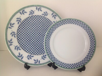 2 Villeroy & Boch Castell Switch 3 Plates 8.25" 6.75" Blue/White | eBay