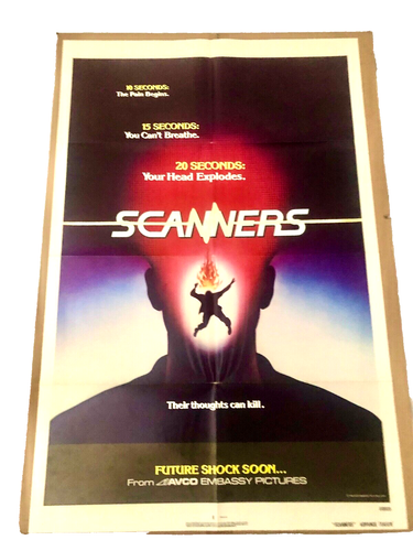 Scanners (1981) Original Horror Teaser Movie Poster - Cronenberg ...