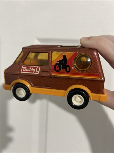 Vintage Buddy L Brown Metallic Van Pressed Steel & Plastic Bubble ...