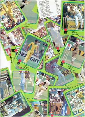 1981-82 SCANLENS CRICKET BULK LOT SETS CARDS - COMPLETE YOUR SET - MINT ...
