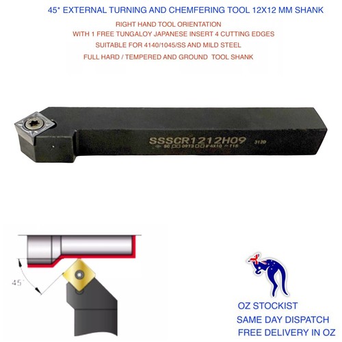 Lathe Tool Chamfering and turning 12mm shank 1 free Tungaloy Made in ...