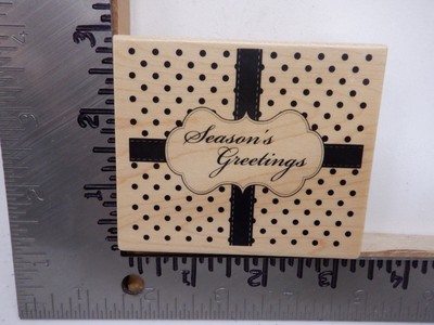 ANW CRESTWOOD SEASON'S GREETINGS CHRISTMAS WOOD RUBBER STAMP EUC L4369 ...