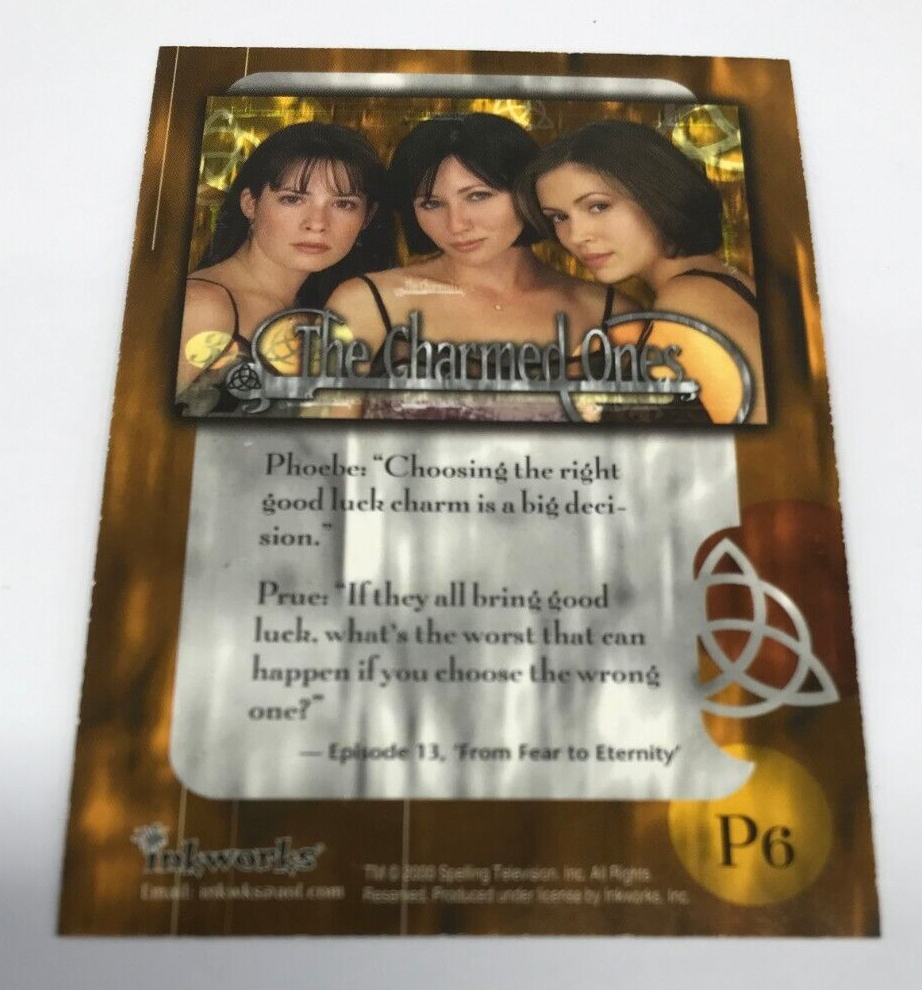 INKWORKS CHARMED SEASON 1 TRADING CARD THE CHARMED ONES CHASE CARD P-6 ...