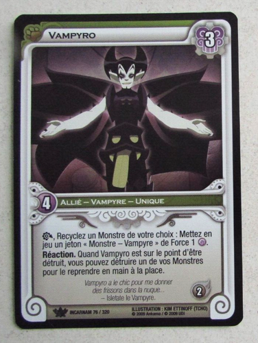 Carte Wakfu Trading Card Game Vampyro Allié - Vampyre - Unique Incarnam ...