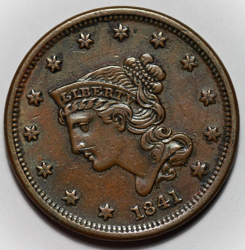1841 Braided Hair Liberty Head Large Cent (N-5) - US 1c Copper Coin | eBay
