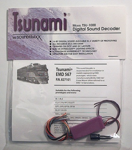 TSUNAMI No. TSU-1000 EMD 567 DIGITAL SOUND DECODER - MINT IN BAG PACK ...
