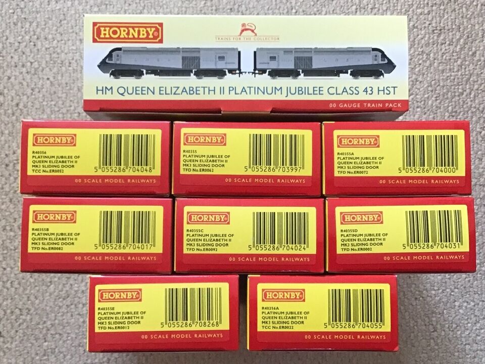 Hornby OO Gauge Complete ‘Platinum Jubilee’ HST (R30215 train pack + 8 ...