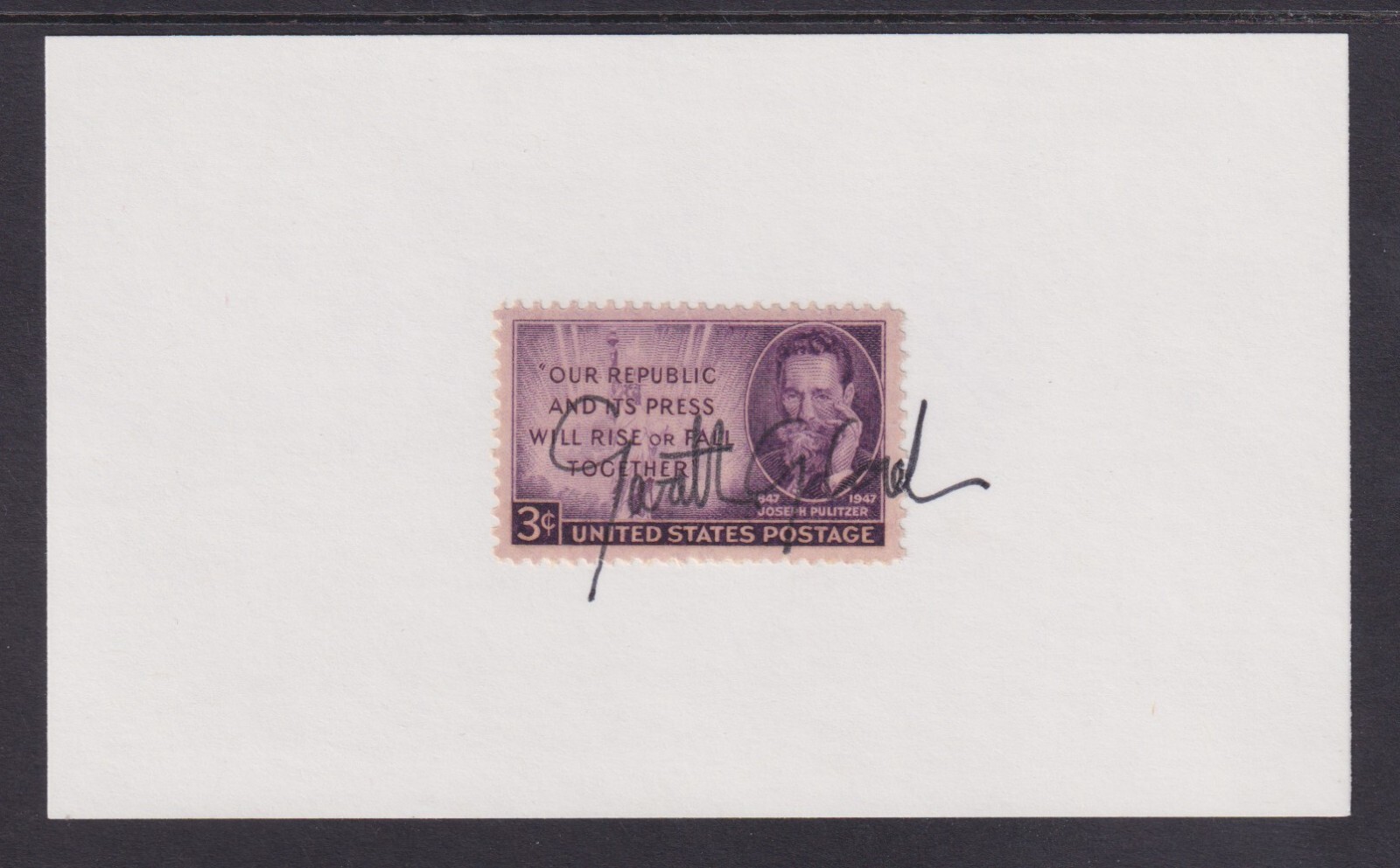 Gareth Cook (1969- ), Pulitzer Winning Reporter, signed Pulitzer stamp ...