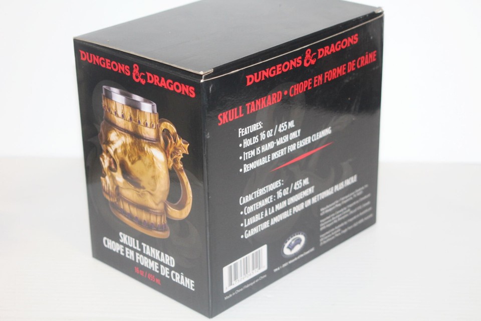 MIB Dungeons & Dragons Skull Tankard Wizards of the Coast Gold Mug Cup ...