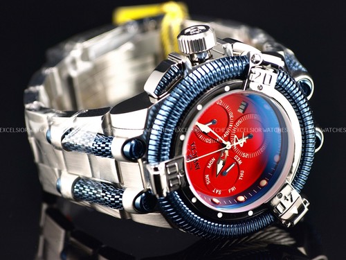 New Invicta Mens 50mm Reserve KING PYTHON SWISS Chronograph RED DIAL SS ...