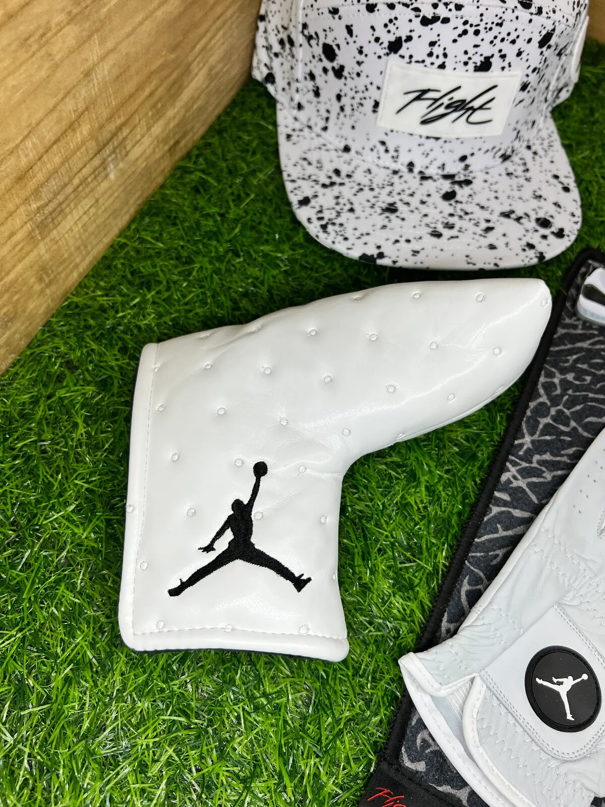 Air Jordan Golf Head Cover Leather 13's White Handmade Upcycled | eBay