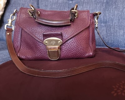 Genuine Mulberry Polly Push Lock Satchel Shoulder bag in Oxblood. | eBay UK