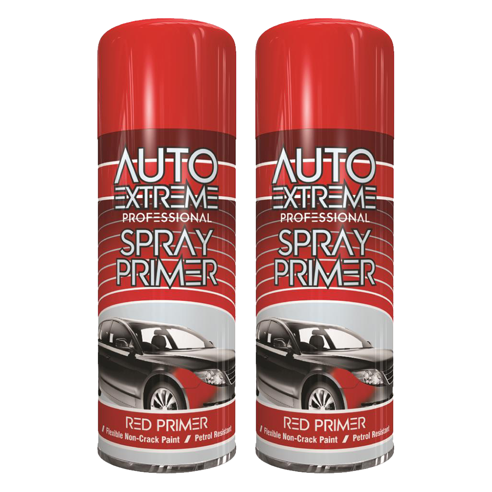 2X Red Primer Spray Paint Aerosol Auto Car Van Bike Restore Metal 400ml ...