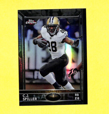 2015 Topps Chrome CJ Spiller 105/299 Black Refractor Card Saints | eBay