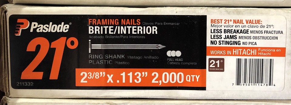 2-3/8 In. X 0.113 21-Degree Brite Ring Shank Plastic Collated Framing ...