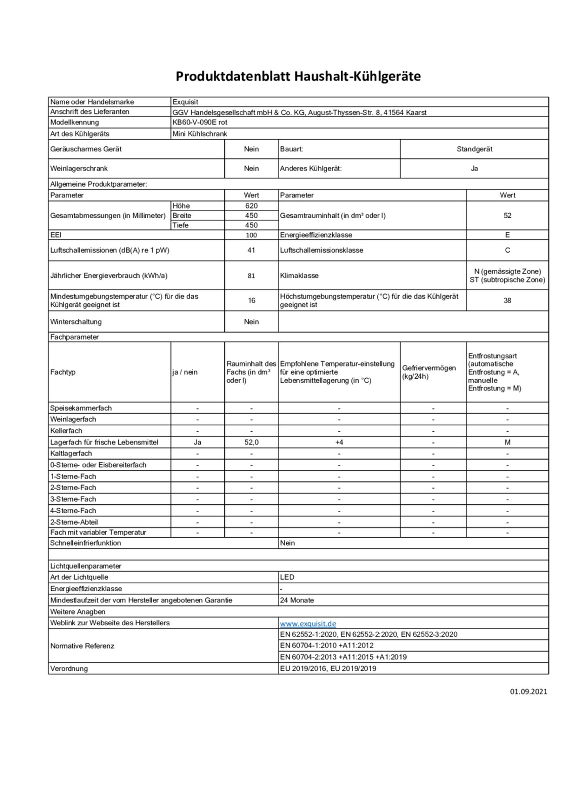 GGV Exquisit KB60-V-090E rot 4016572411959 | eBay