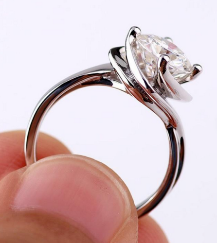 2 Ct Round Cut Lab-Created Diamond Solitaire Engagement Ring 14K White ...