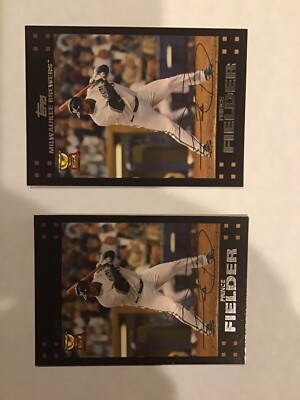 (2) 2007 Topps #139 Prince Fielder All Star Rookie Gold Cup Milwaukee ...