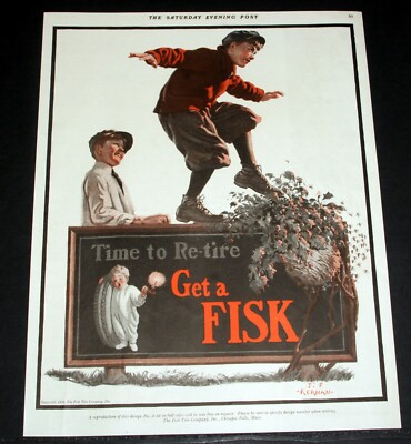 1926 OLD MAGAZINE PRINT AD, FISK TIRES, TIME TO RETIRE? GET A FISK ...