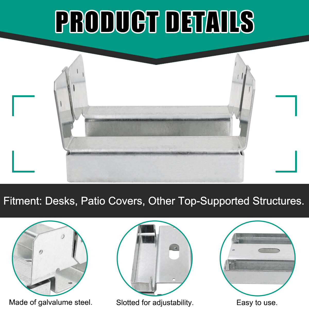 6Pcs 6x6 Concrete Deck Post Anchor Base Adjustable Metal Post Bracket ...