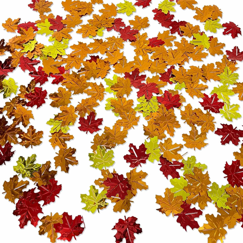 Fall Maple Leaf Confetti, Thanksgiving Metallic Foil Confetti Autumn ...