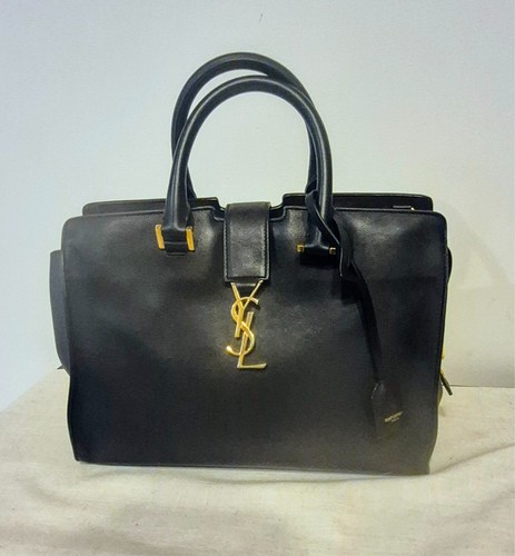 Yves Saint Laurent bag leather small cabas black | eBay
