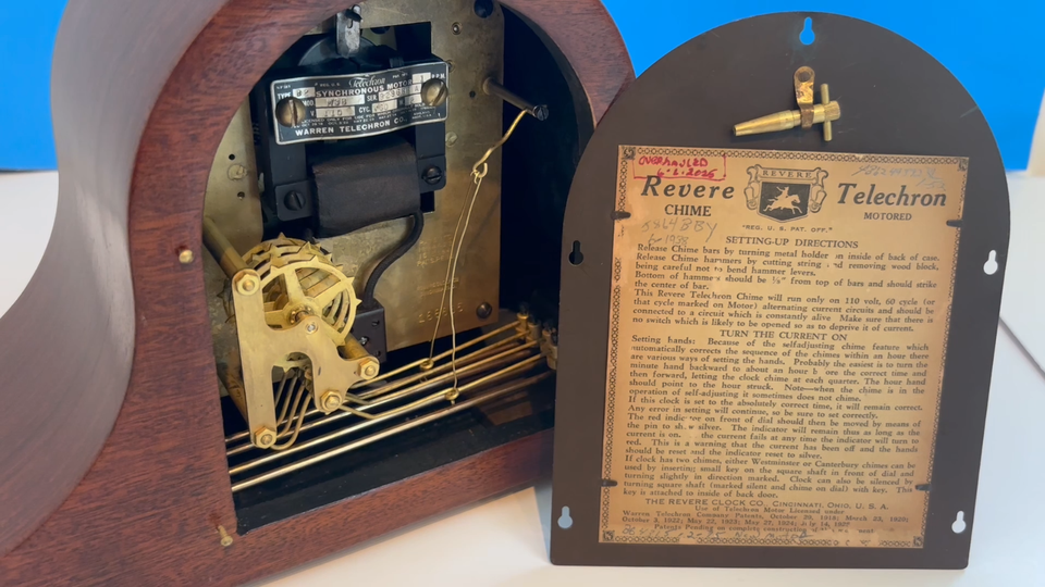 Vintage 1930 REVERE R-822 Telechron Westminster Chime Mantel Clock ...