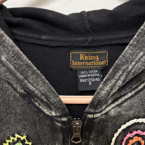 Rising International Long Hood Jacket Duster Embroidered Grunge Patch ...