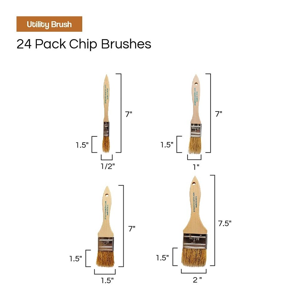 Vermeer Chip Paint Brushes - 24-Pack in Assorted Sizes | eBay
