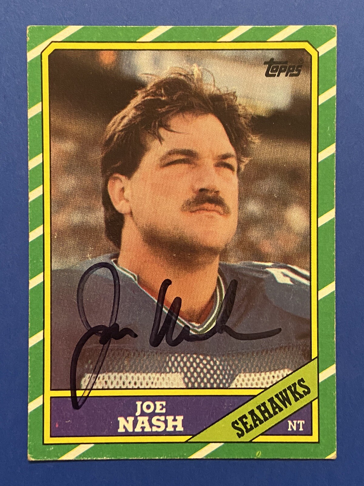 JOE NASH Signed 1986 Topps #207 Seattle Seahawks Boston College ...