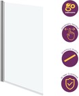 600mm Bath Screen Frameless Over Bath Shower 6mm Screen Easy Clean ...
