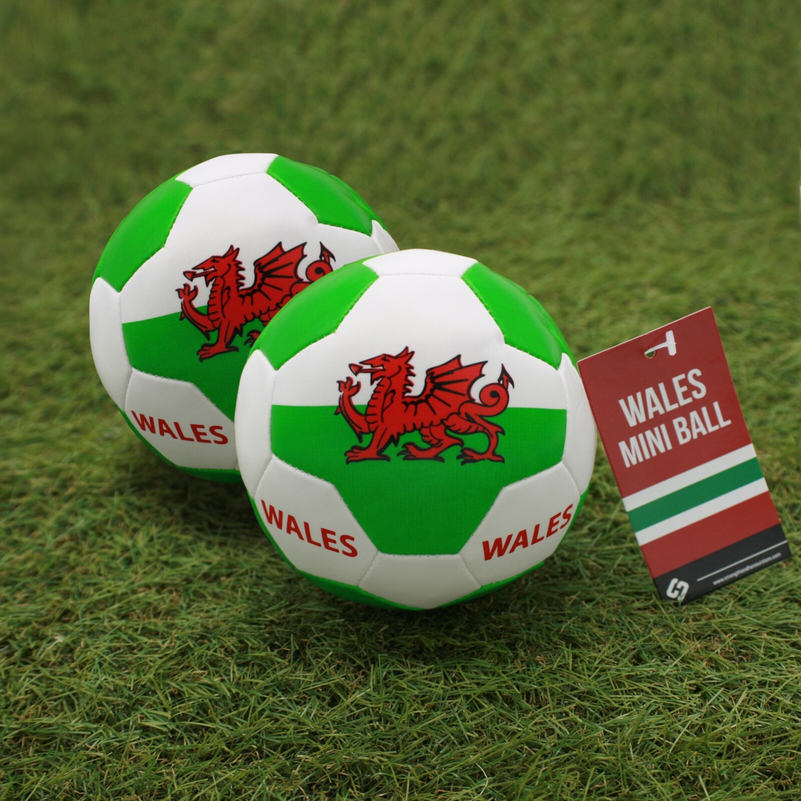 2 x Wales Welsh Mini Soft Kids Football Soccer Compact Ball World Cup ...