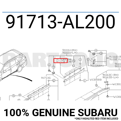 91713AL200 Genuine Subaru PROTECTOR DR RR LH 91713-AL200 | eBay
