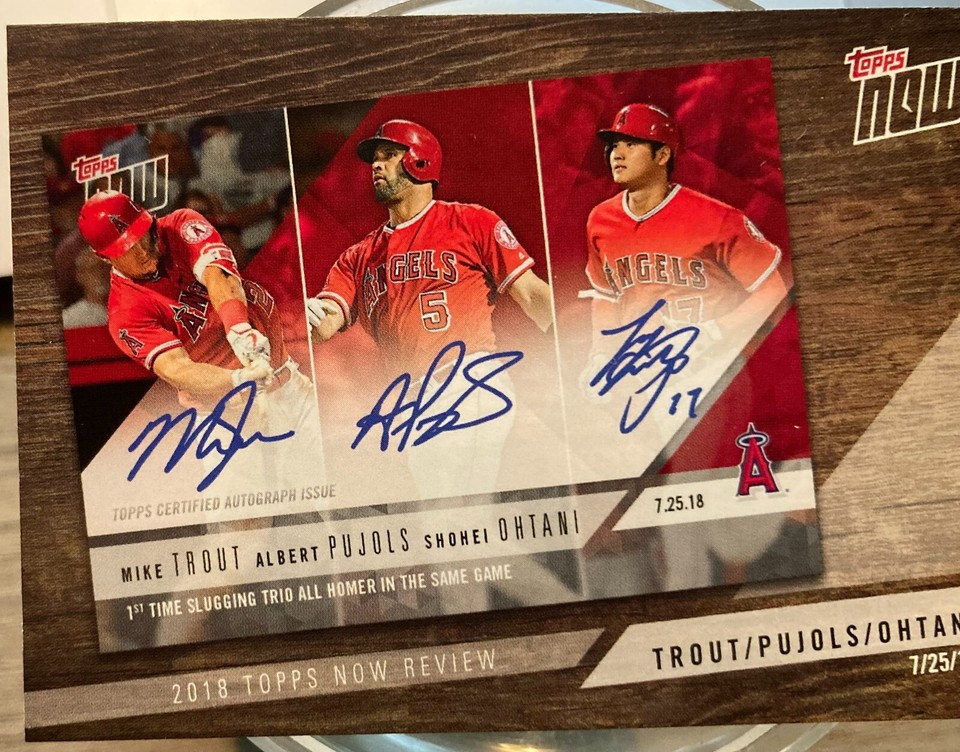 2019 Topps Now Review #TN-9 SP TROUT PUJOLS Shohei OHTANI Angels READ ...