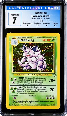Pokémon TCG Nidoking Base Set 2 11/130 Holo Unlimited Holo Rare CGC 7 ...