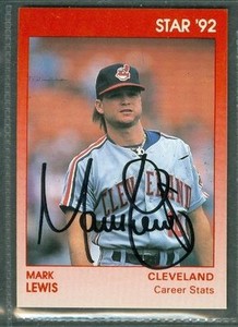 Mark Lewis Baseball Auto 1992 Star '92 Signature Autograph Signed Card ...