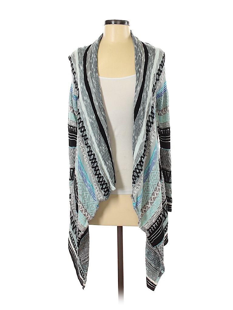 Zozo Open Sweater Cardigan Blue Stripes Medium Women’s Boho Cute TU1 | eBay