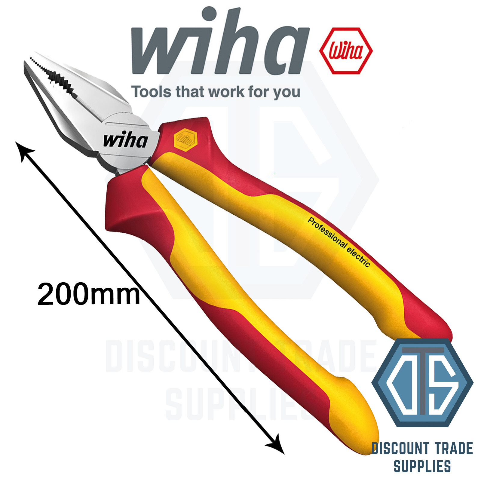 Wiha 26711 200mm Combination Pliers With Dynamic Joint Gripping Cutters ...