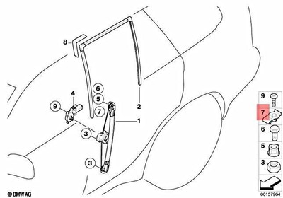 Genuine BMW E53 SUV Clip Window Regulator OEM 51357011680 | eBay