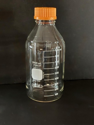 PYREX 1000mL Round Media Storage Bottle w/GL-45 Lld 1395, nr-MINT | eBay