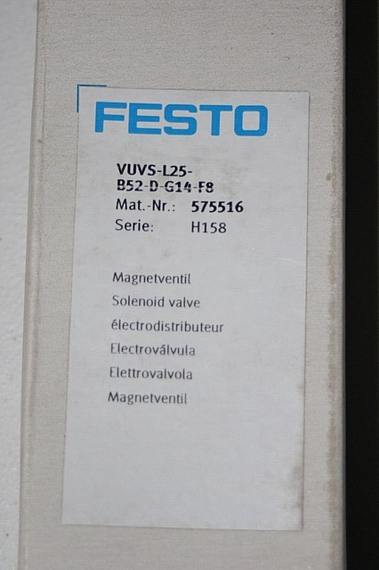 Festo VUVS-L25-B52-D-G14-F8-Solenoid Valve 575516 for sale online | eBay