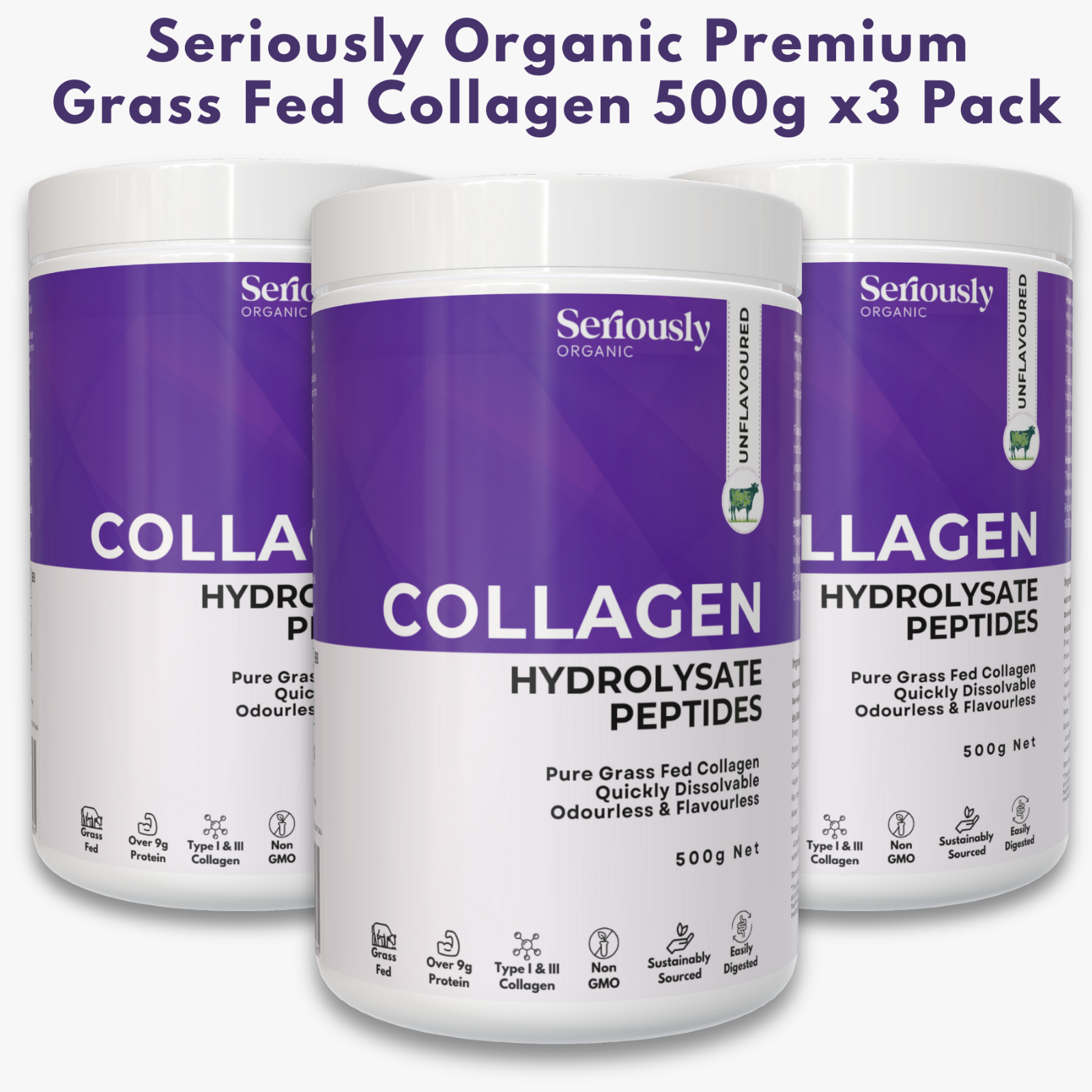 SERIOUSLY ORGANIC COLLAGEN HYDROLYSATE - PURE GRASS FED AUSTRALIAN NO ...