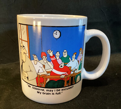 The FAR SIDE Mug Gary Larson 1986 My Brain Is Full Cartoon Coffee Cup ...