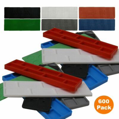 600 x Plastic Window & Glazing Spacer Packers 1mm - 6mm, Mixed Flooring ...