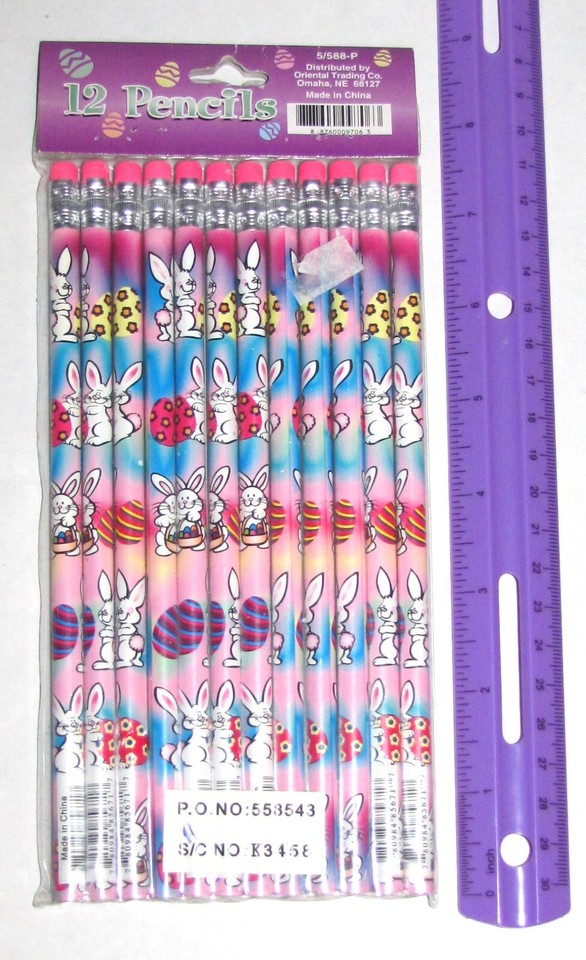 Easter Print Pencils #5588p, 12/pk, Easter Favor, Easter Pencils | eBay