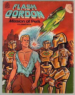 Flash Gordon Coloring Book #1052 1975-robot cover-sci-fi thrills-VG | eBay